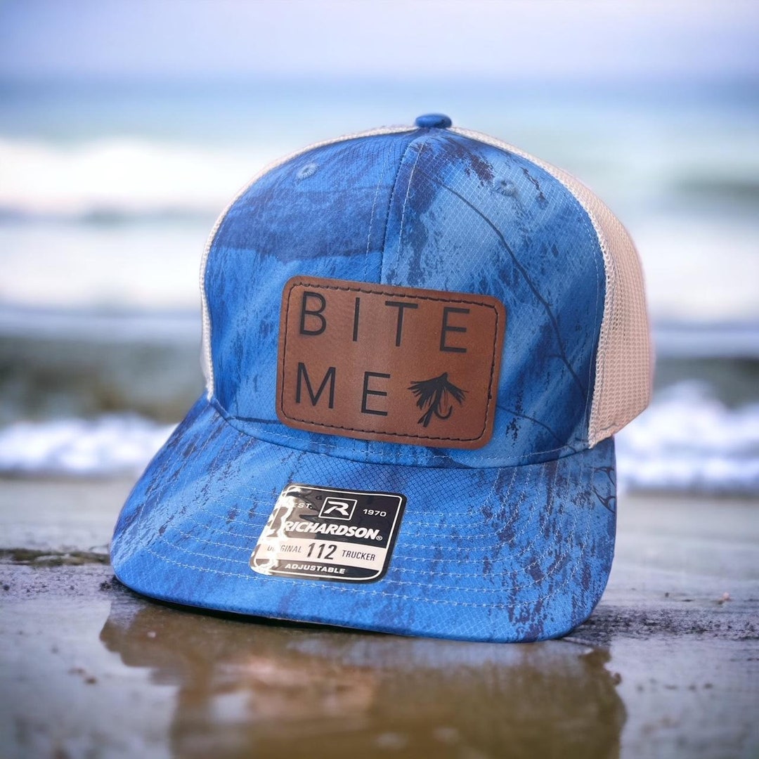 Bite Me Fishing/white Richardson Hat - Etsy