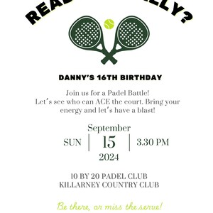 Padel Party Decor Kit for Padel Party Digital Invites Paddle Water ...