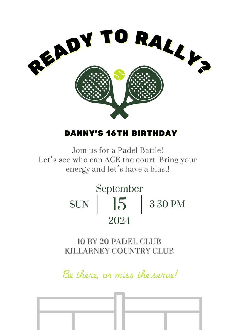 Padel Party Decor Kit for Padel Party Digital Invites Paddle Water ...