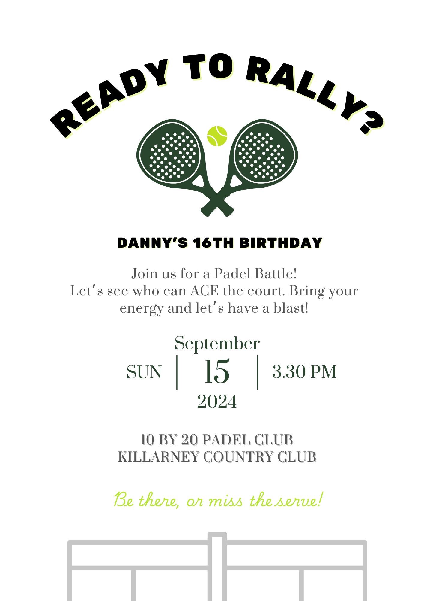 Padel Party Decor Kit for Padel Party Digital Invites Paddle Water ...