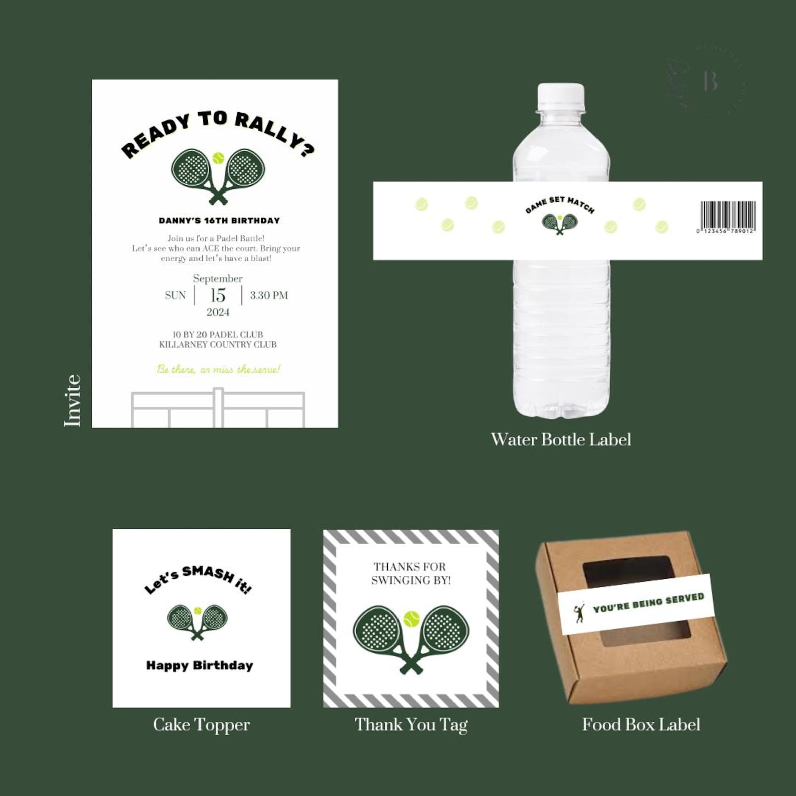 Padel Party Decor Kit for Padel Party Digital Invites Paddle Water ...