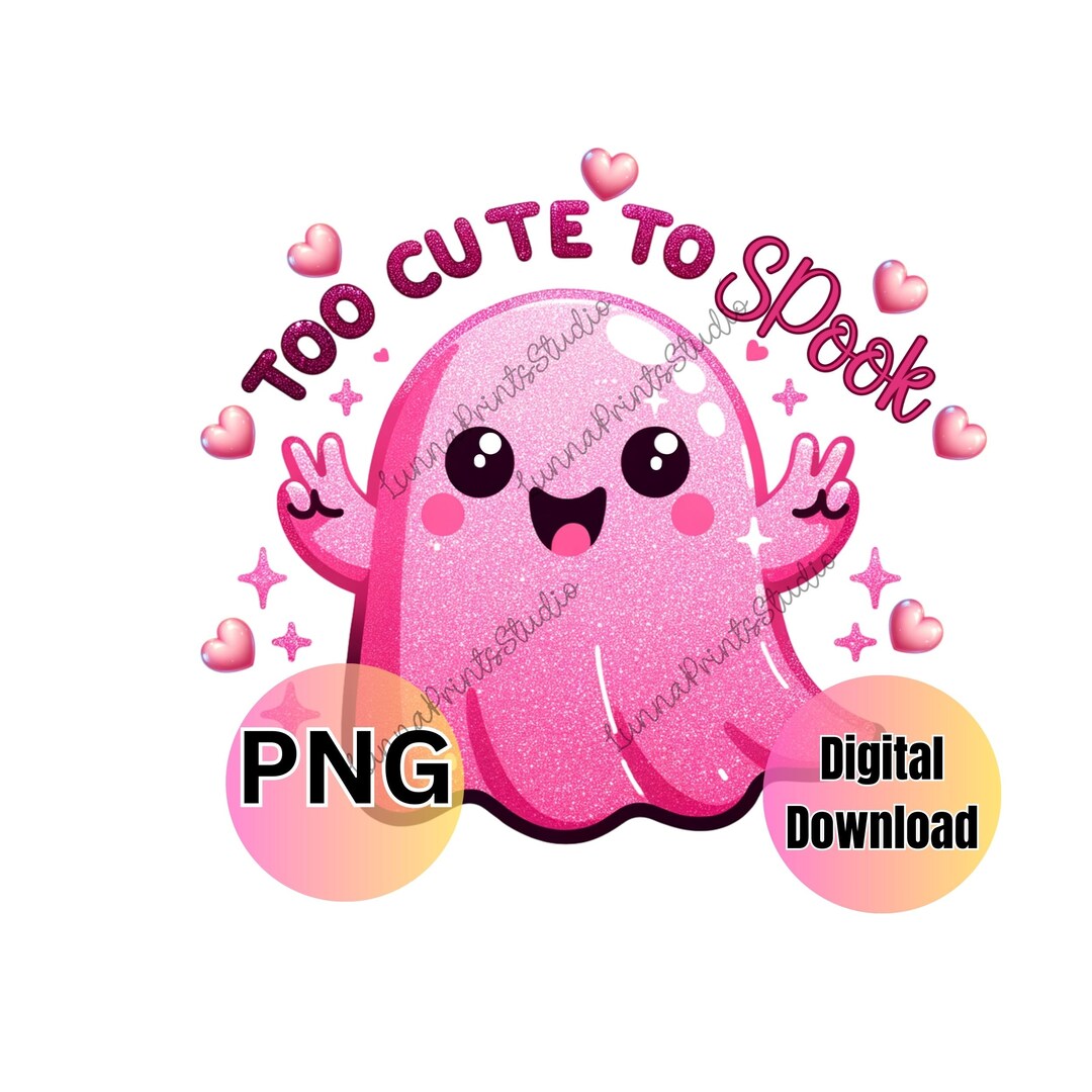 Glittery Pink Ghost PNG, Spooky Ghost Sublimation Prints, Cute DTF ...