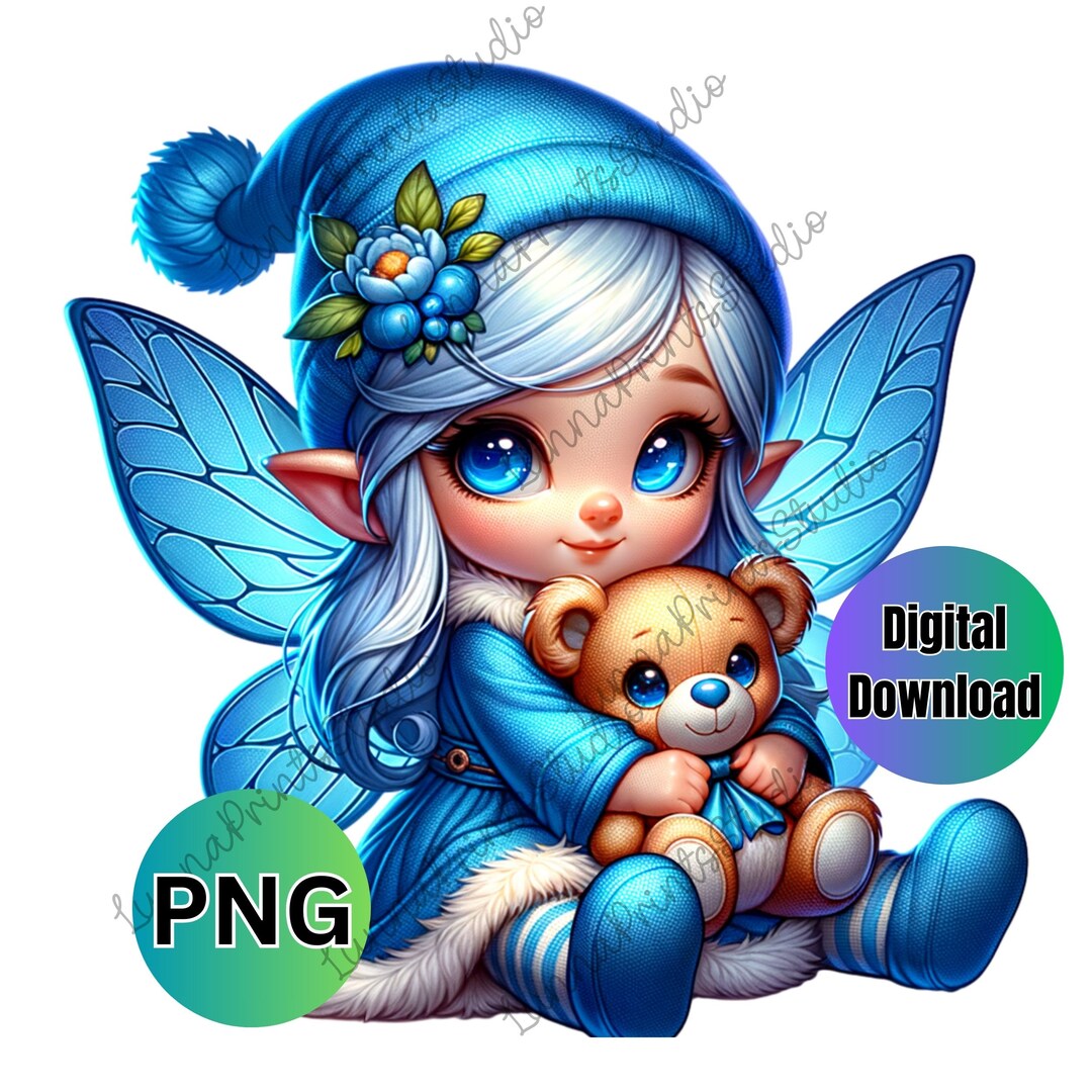 Fairy & Teddy Bear PNG Design, Sublimation Design for Mugs- Kids T ...