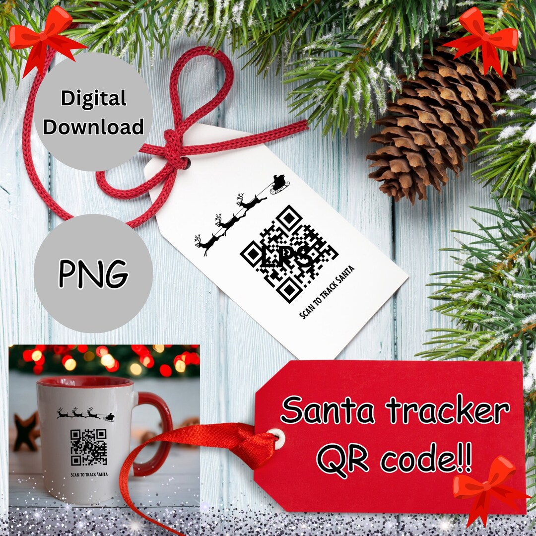 PNG Digital Download Santa Tracker Qr Code for Christmas Eve ...