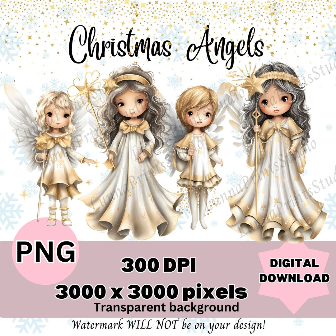 Christmas Angels PNG Clipart for Sublimation Image Transfer - Etsy