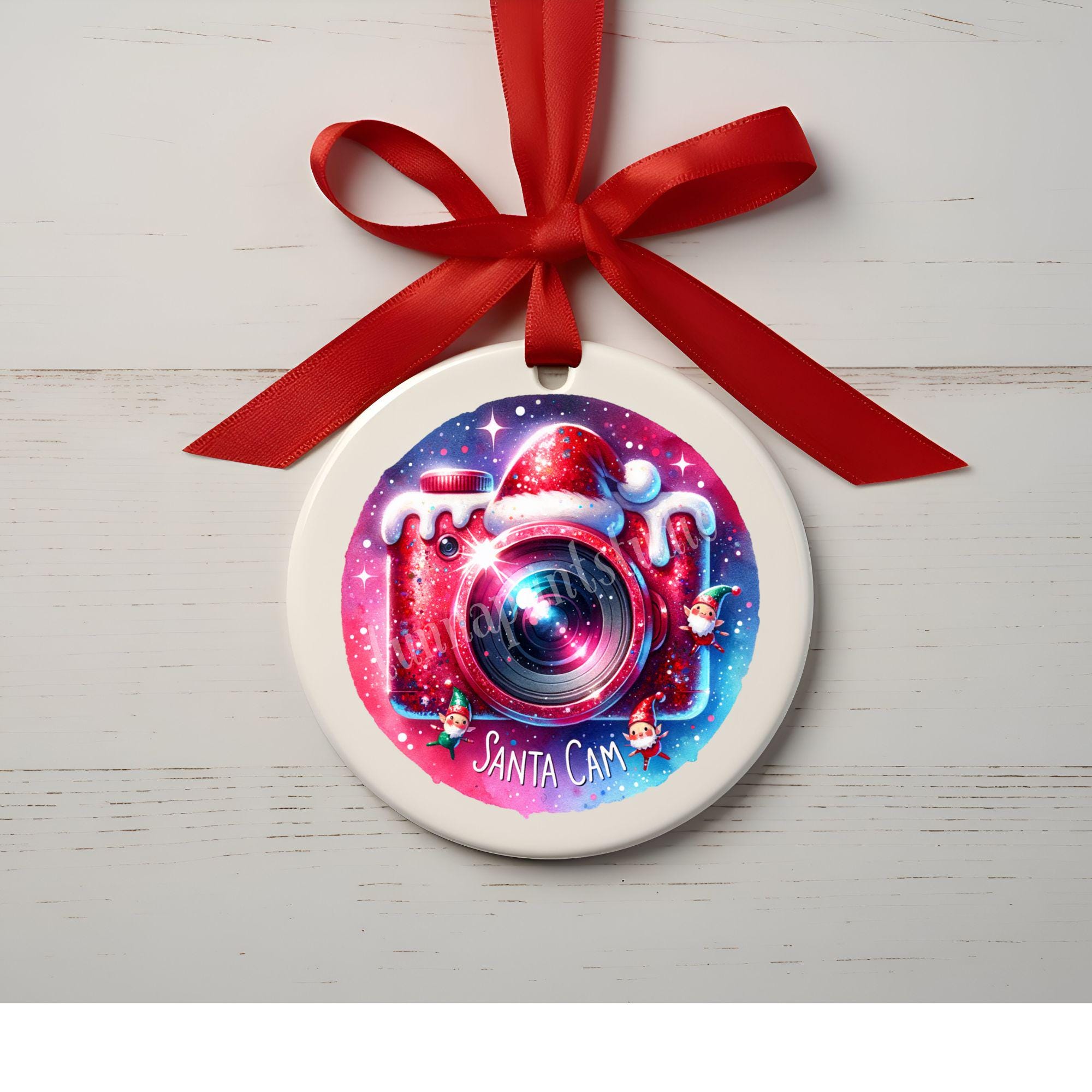 Santa Cam PNG, Glitter Christmas Ornament Design (digital Download) - Etsy