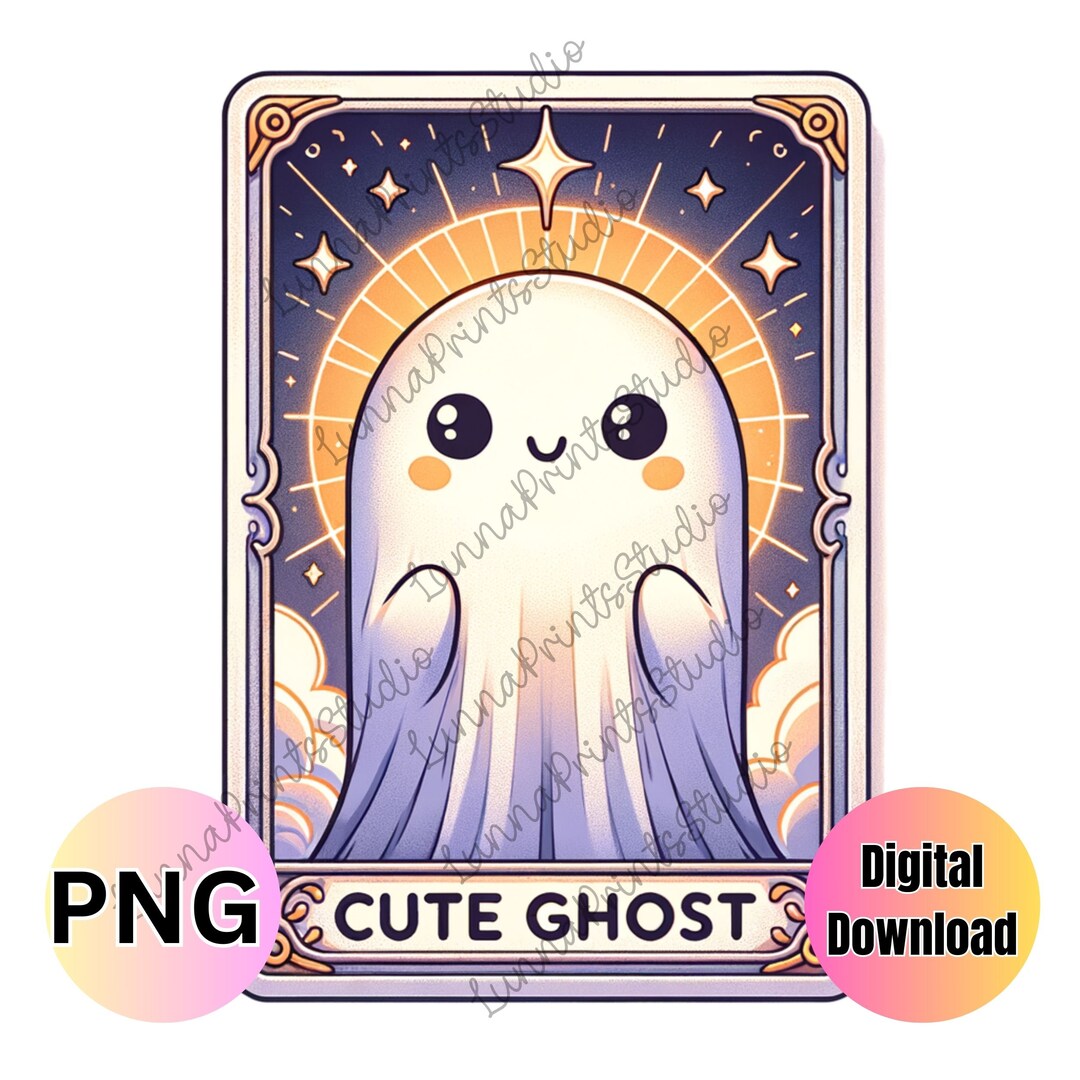 Cute Ghost Tarot Card Inspired PNG Design, Ghost Clipart, Funny Tarot Card, Sublimation Print ...
