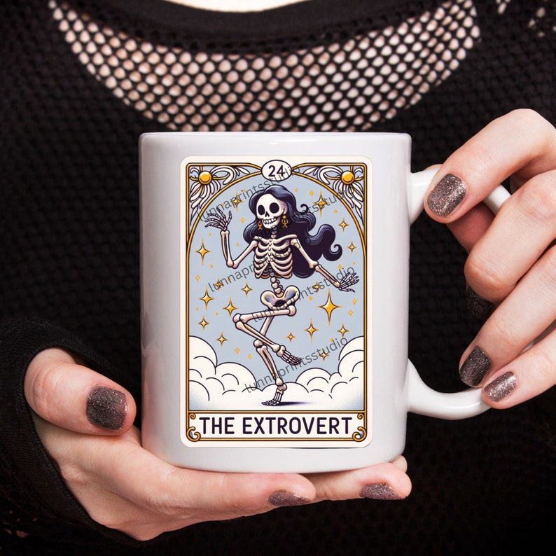 The Extrovert Skeleton Tarot Card PNG File-digital Printable Clipart ...