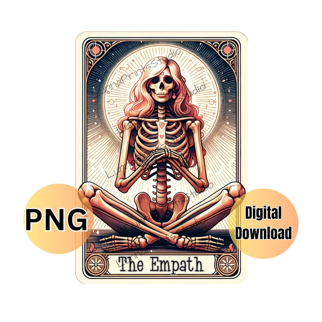 The EMPATH Tarot Card Skeleton PNG Clipart, Sublimation Designs, Dtf ...