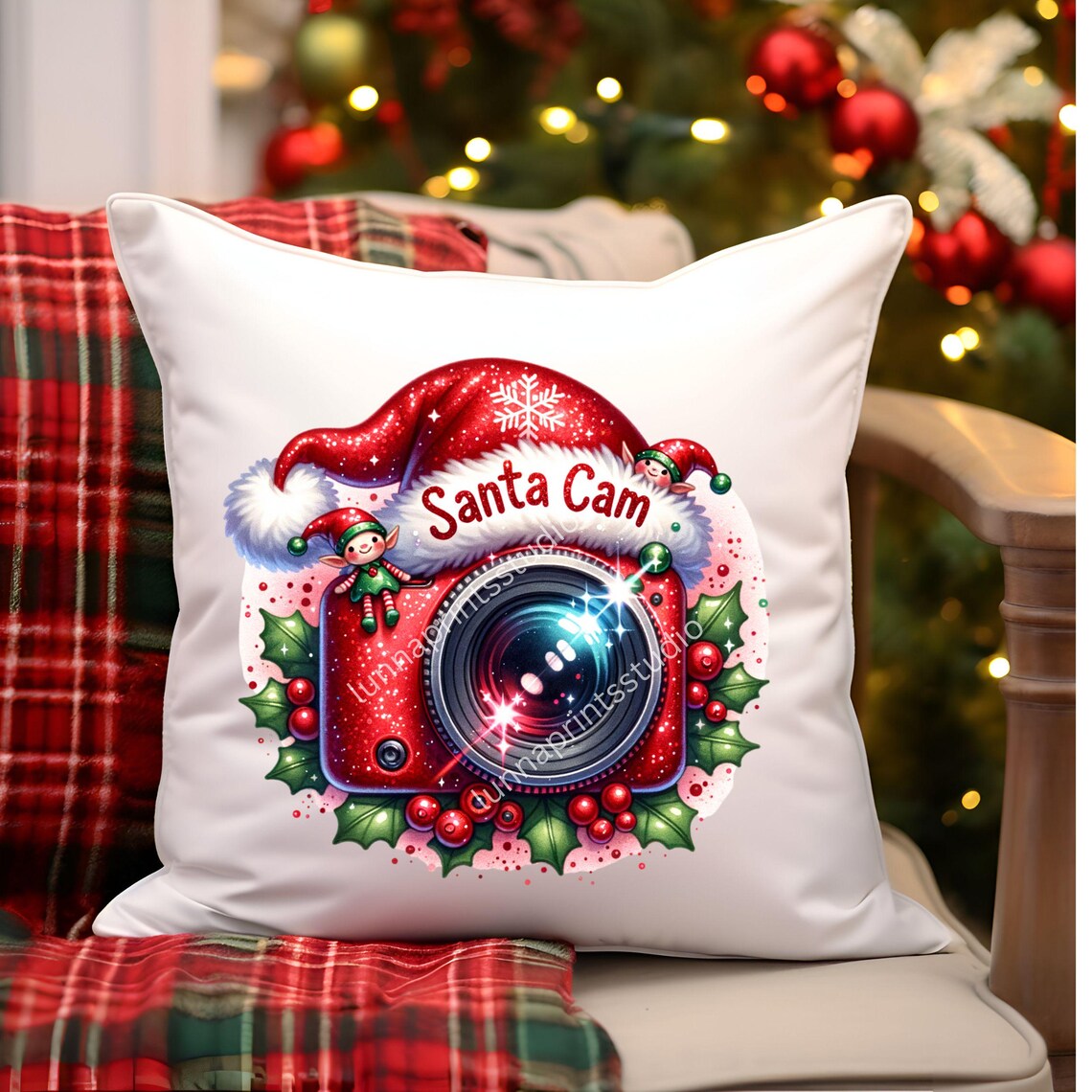 Christmas Clipart Santa Cam PNG Design, Instant Download File ...