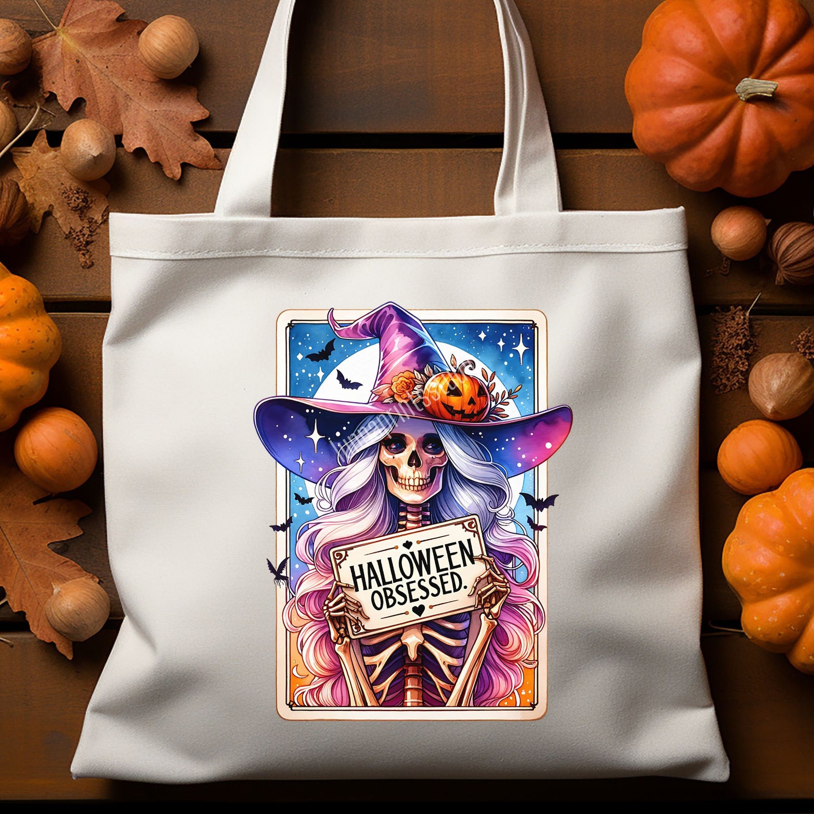Halloween Obsessed Witch Skeleton Tarot Card PNG, Witchy Design ...