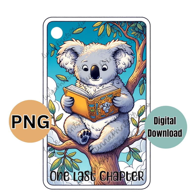 KOALA BEAR Reading Tarot Card PNG Design, Book Tarot Card Clipart ...