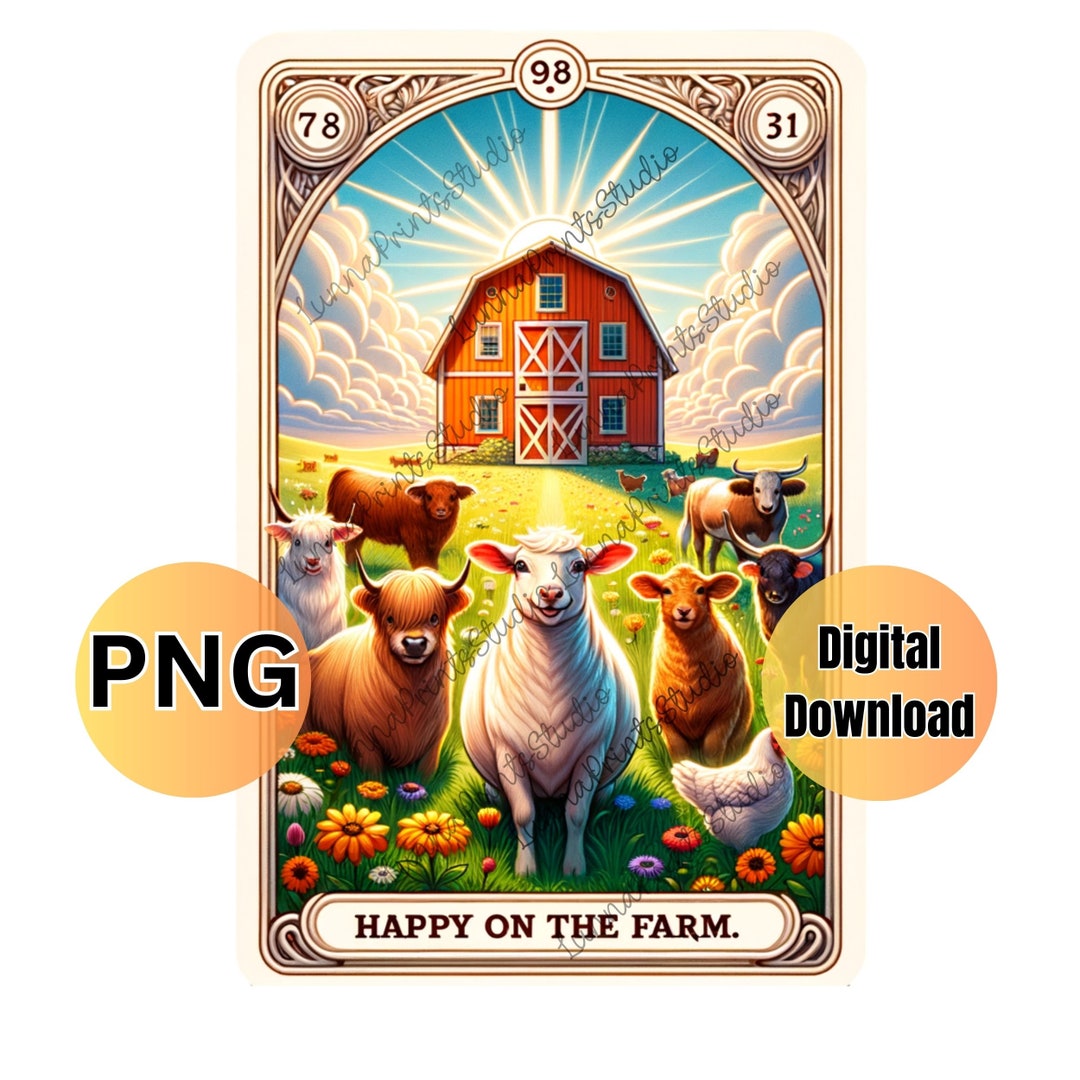 Farm Animals Tarot Card PNG Clipart, Animal Farm Sublimation Designs ...