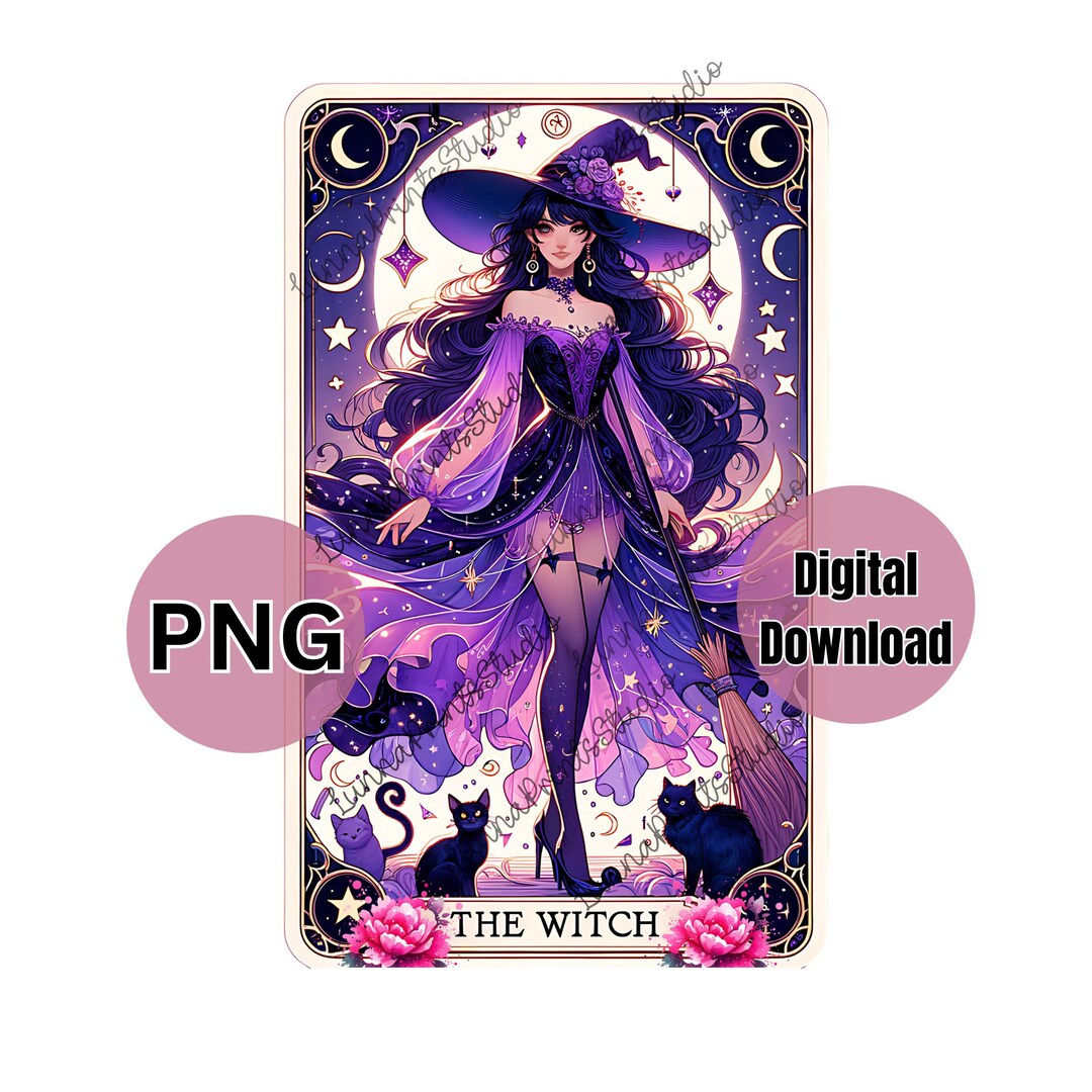 THE WITCH Tarot Card PNG Design, Witchy Tarot Card, Sublimation Mug ...