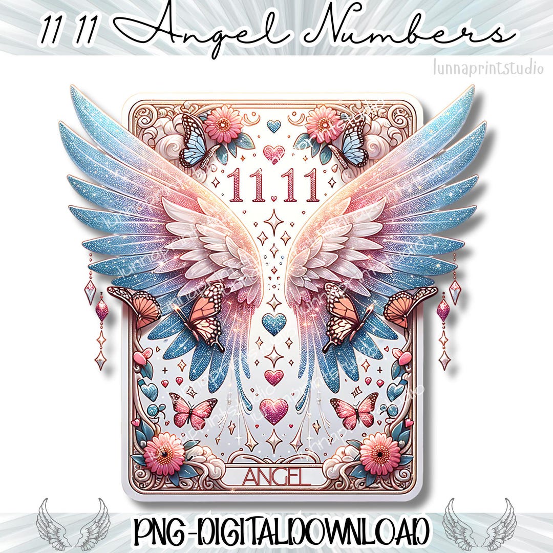 ANGEL Numbers Tarot Card PNG, Sublimation Print, Transfer Image, Tarot ...