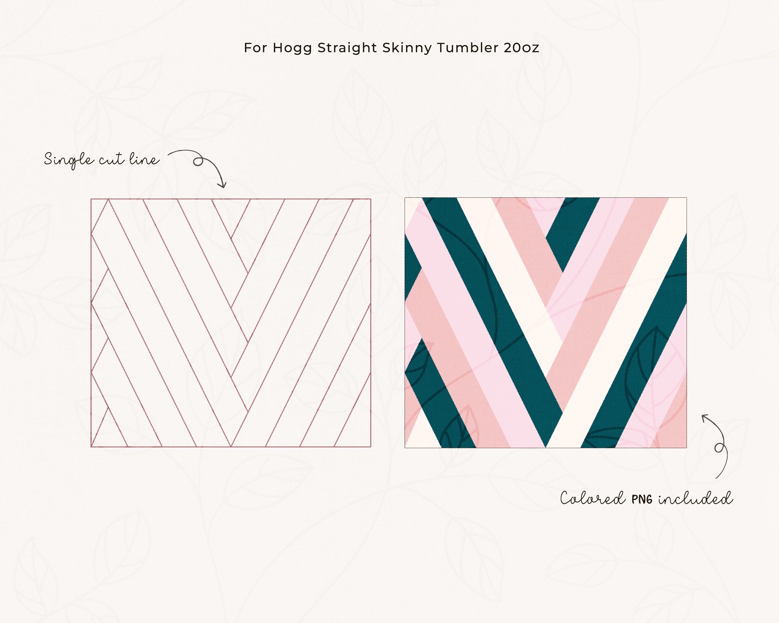 V Split Herringbone Tumbler Template SVG DXF for Hogg 20oz - Etsy