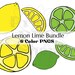 Lemon Lime PNG Bundle Summer Time SVG Lemonade Clip Art Sunny Day ...