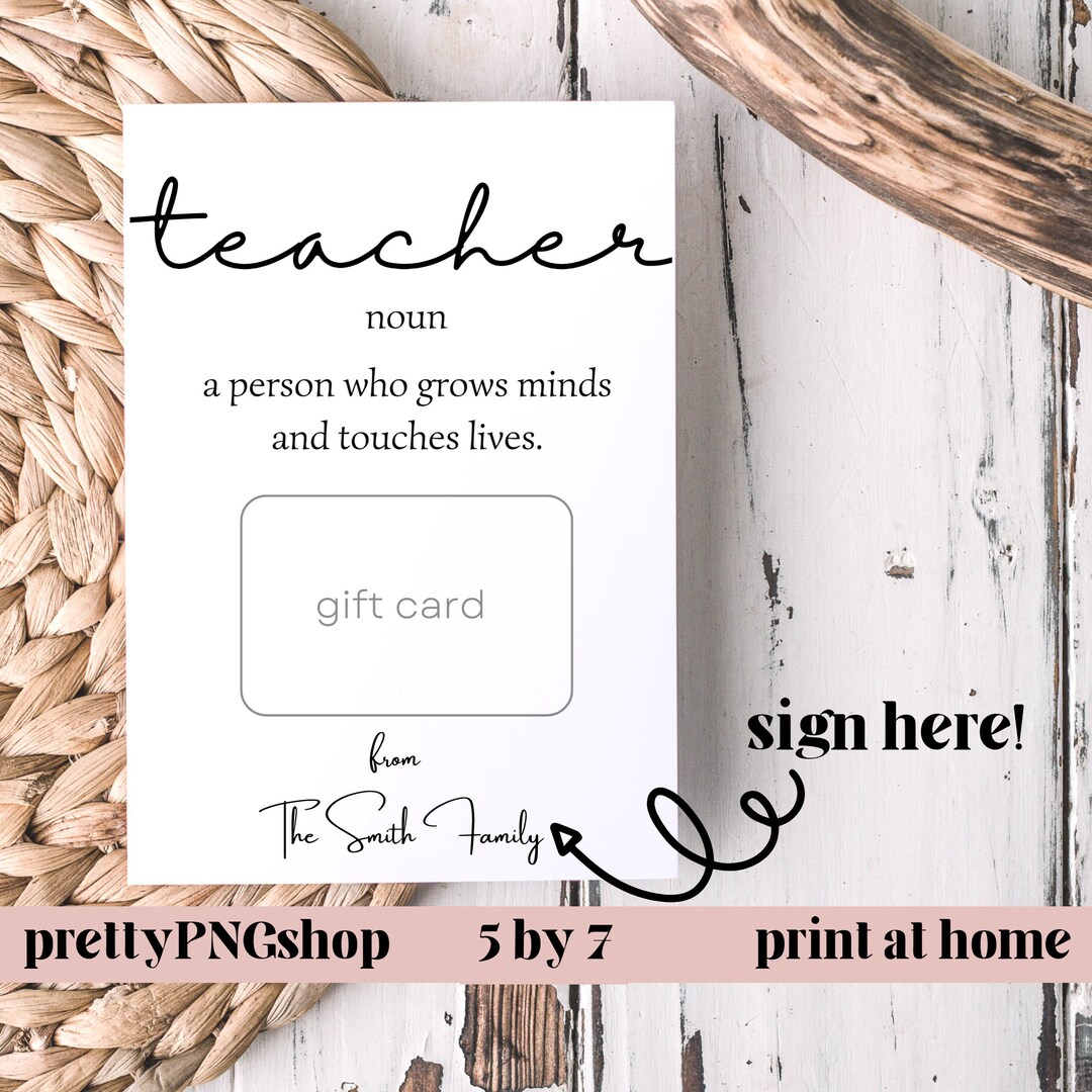 Definition of Teacher Printable Card Back to School Teacher Gift 5x7 ...