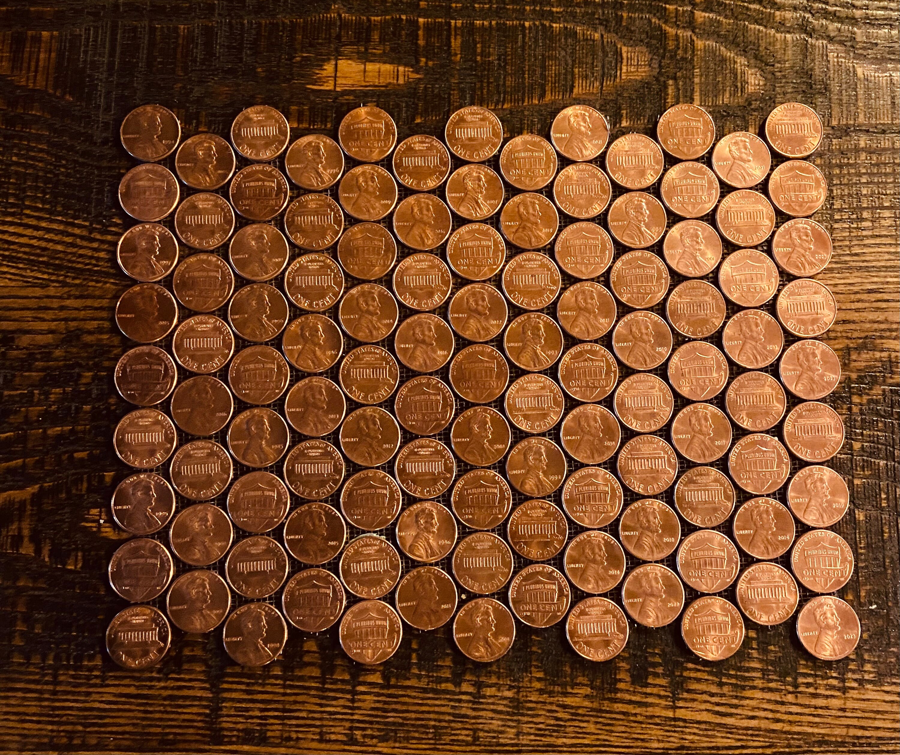 Handmade Interlocking Penny Tile Sheet: Copper Mosaic for Backsplash ...