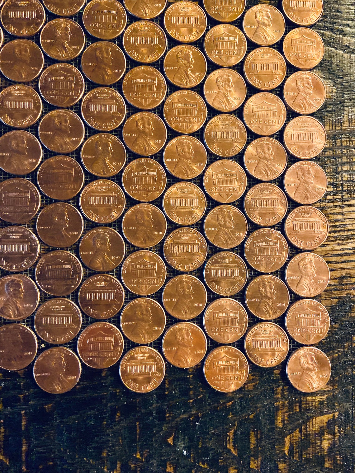 Penny Interlocking Tile Sheet Coin Copper Rounds US Currency Mosaic ...