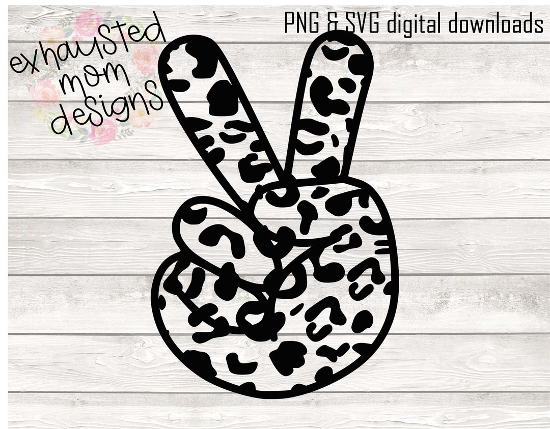 Cheetah Print Peace Sign / SVG / PNG / Digital Download / Basic / Decal ...