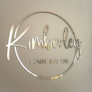 Large Circle Business Sign for Wall, Salon Custom Sign , Template and ...