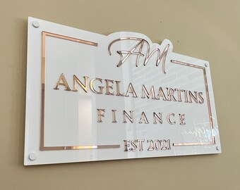 Personalized Round Acrylic Business Sign With White Background - Etsy