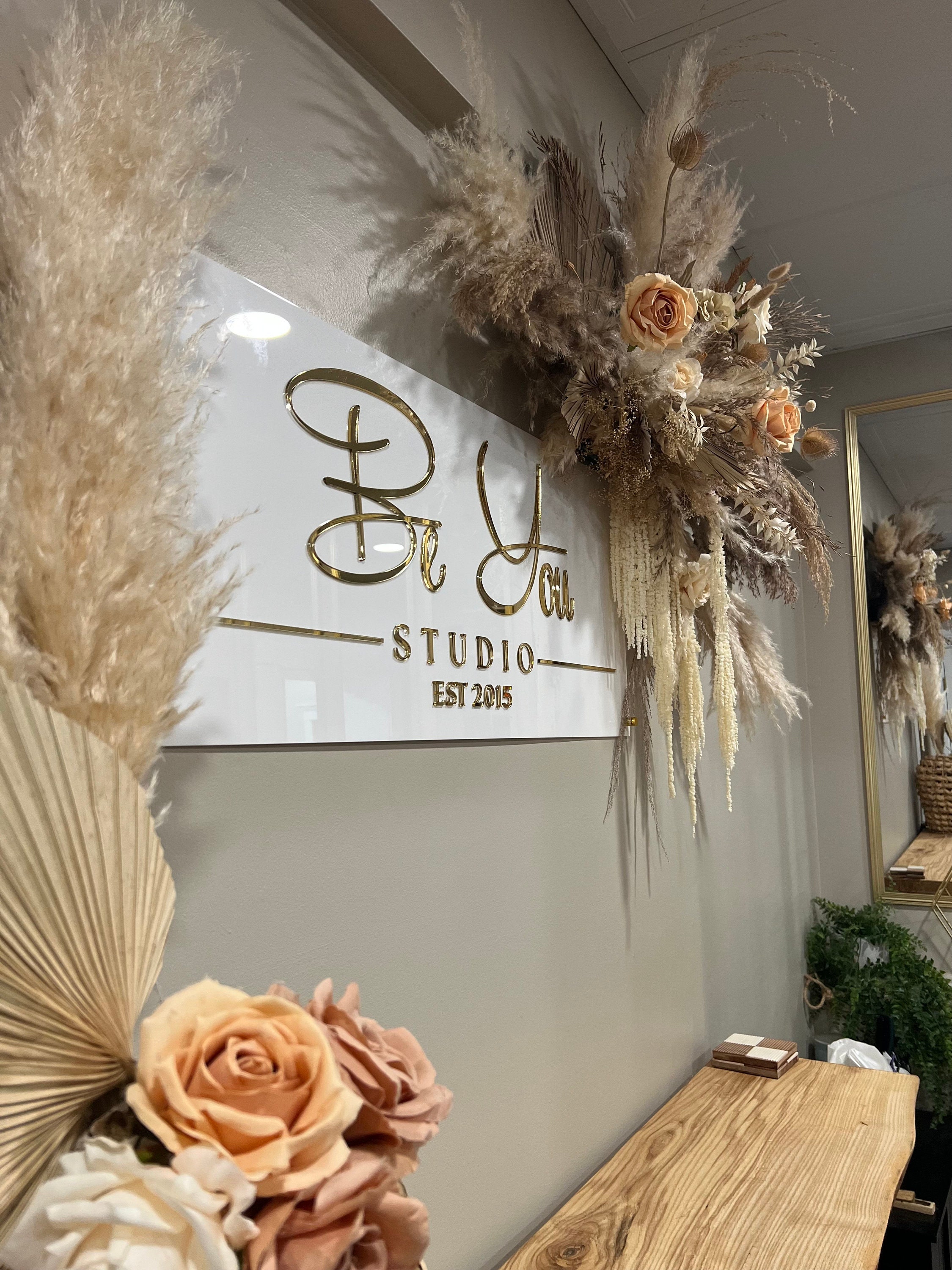Custom Gold Letter Acrylic Business Sign, Salon Decor - Etsy
