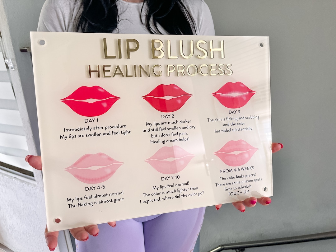 Lip Blush Healing Process Stages Sign for the Wall, Step by Step Guide ...