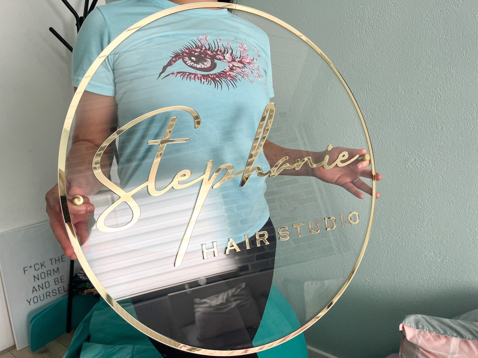 Personalized Transparent Acrylic Business Sign With Golden - Etsy
