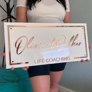Rose Gold Custom Business Sign for Wall - Etsy