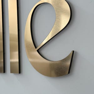Brushed Gold Letters for Wall, Acrylic Large Salon Sign, Easy to ...