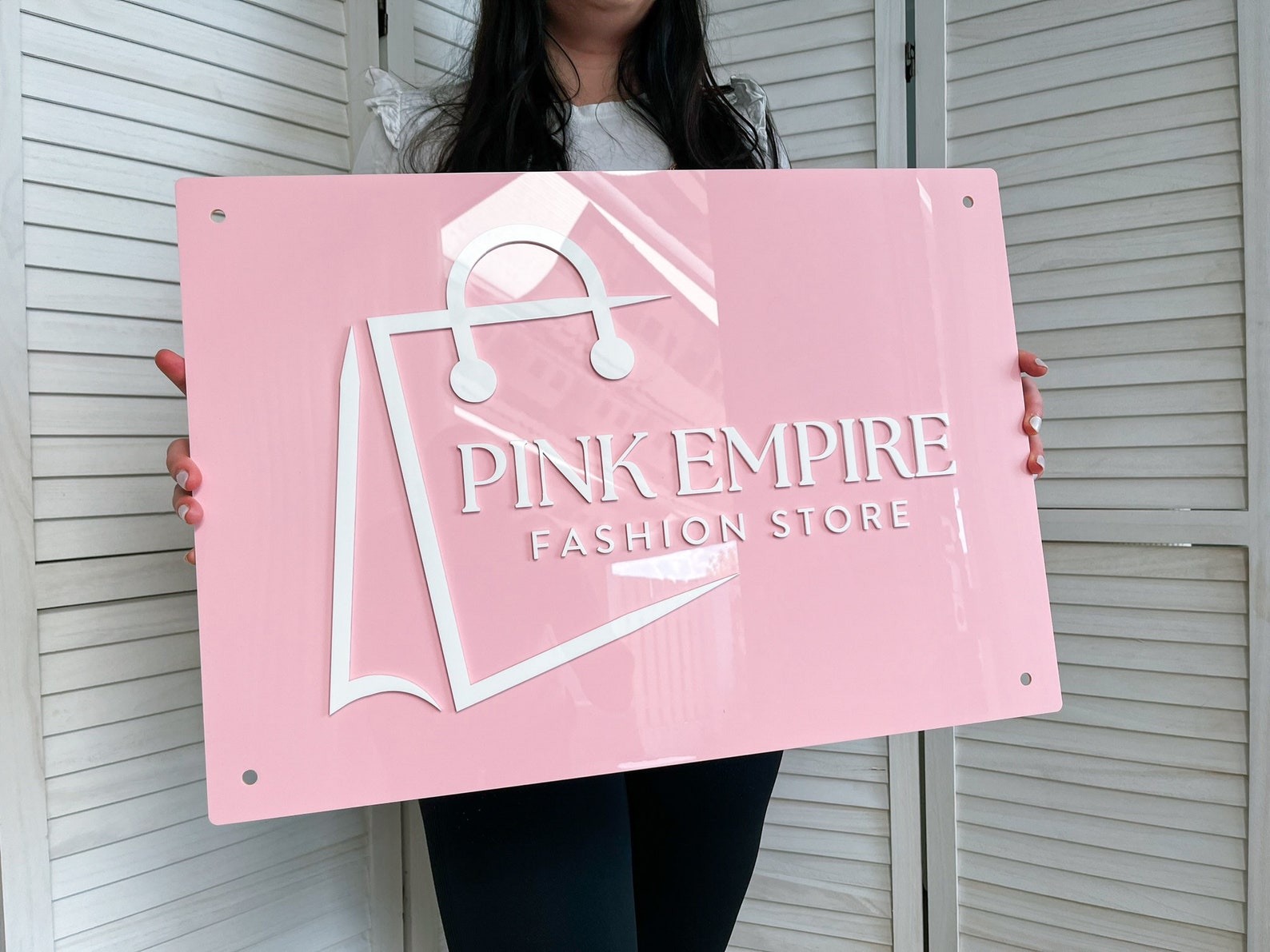Custom Pink Acrylic Business Sign, Salon Decor, Mounting Included - Etsy
