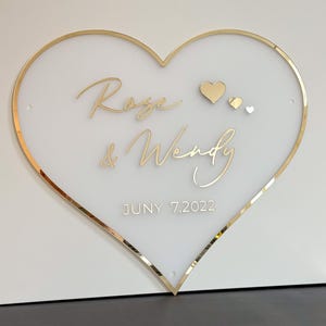 Couple Name Sign in Frosted Color With Golden Letters, Wedding or ...