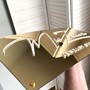 Custom Business Acrylic Sign for the Wall With Unique Gold - Etsy