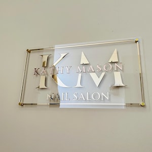 Transparent Acrylic Sign With Rose Gold and Golden Letters and Gold ...