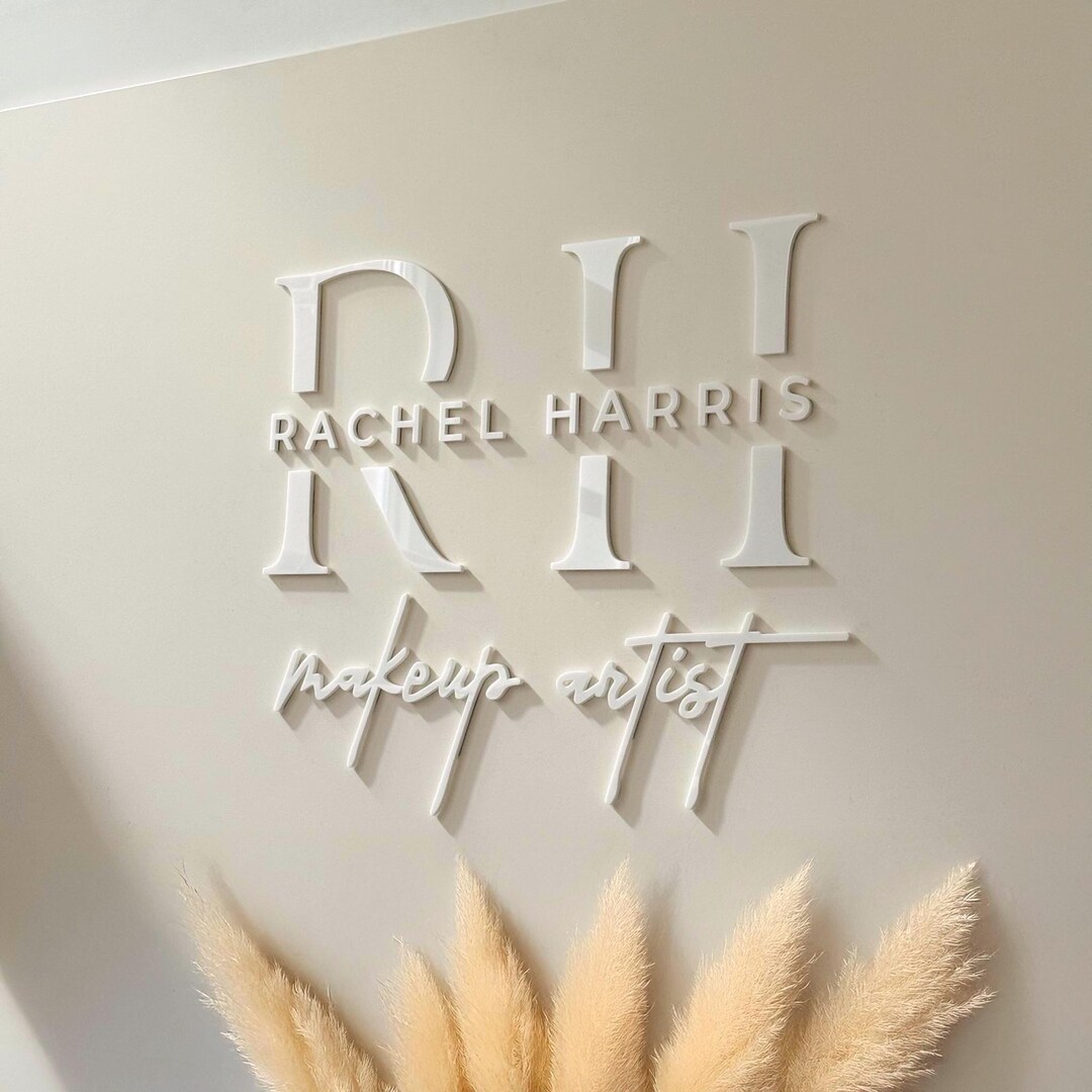 3D Acrylic Salon Logo Sign: Custom Wall Letters, Glossy or Mirror ...
