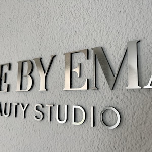 3D Wall Letters for Wall in Brushed Silver Color, Reception or Entryway ...