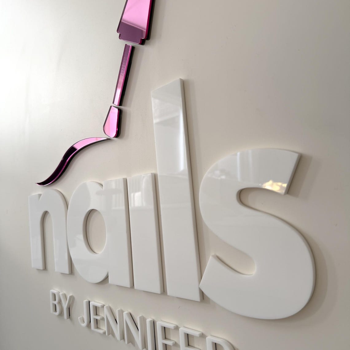 Custom Nail Salon Wall Sign , Custom Acrylic Business Sign With 3D ...