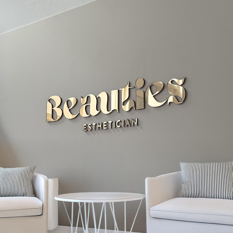 Custom Wall Letters – Large Acrylic Sign for Office, Reception & Salon ...