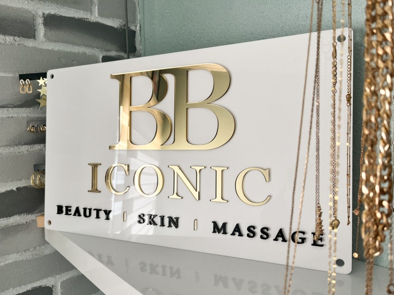 Gold and White Custom Sign for the Wall With All Mounting - Etsy