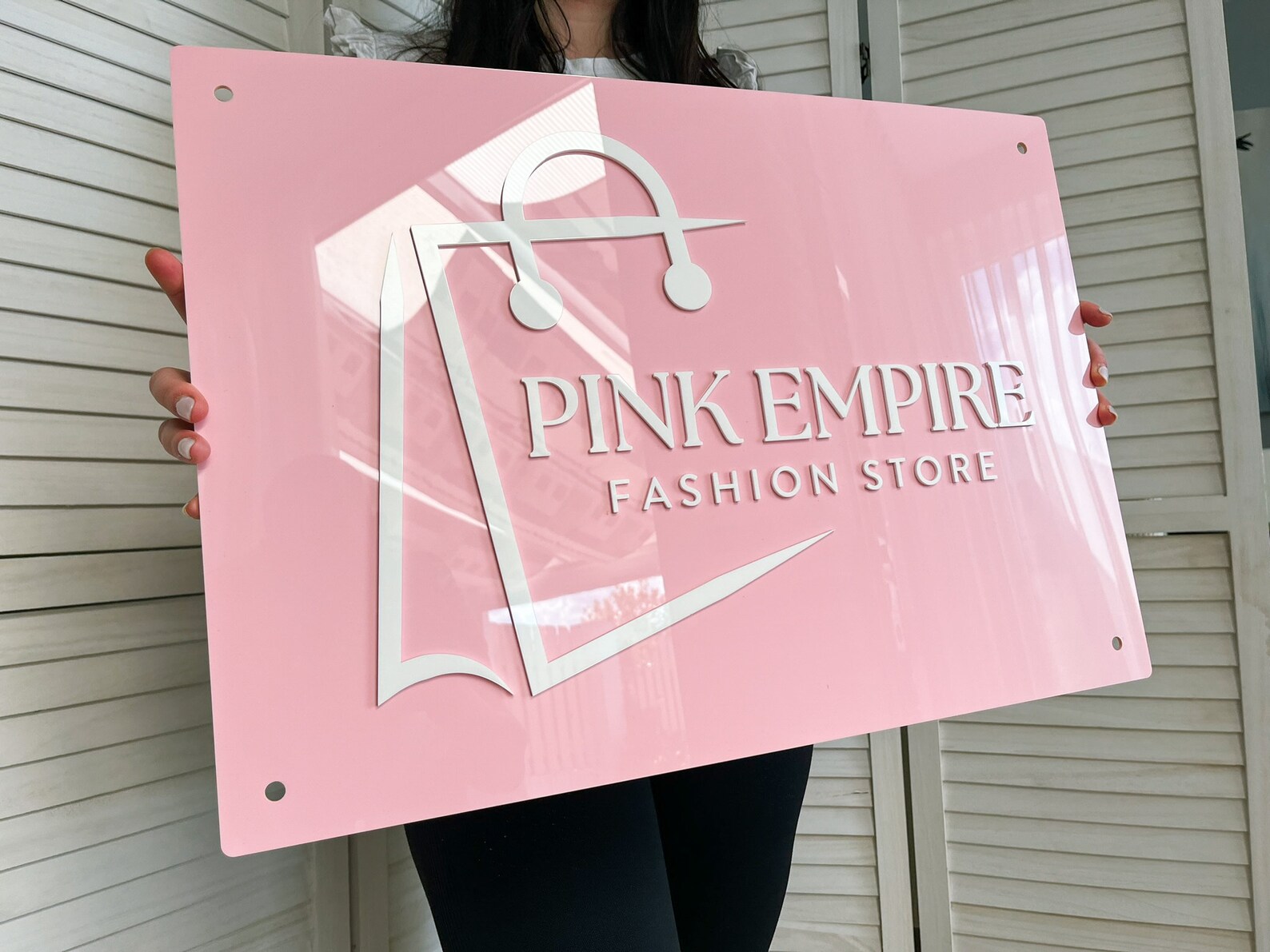 Custom Pink Acrylic Business Sign, Salon Decor, Mounting Included - Etsy