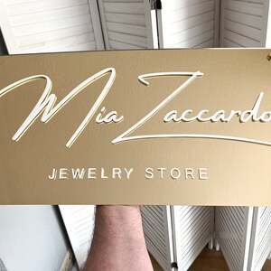 Custom Business Acrylic Sign for the Wall With Unique Gold - Etsy