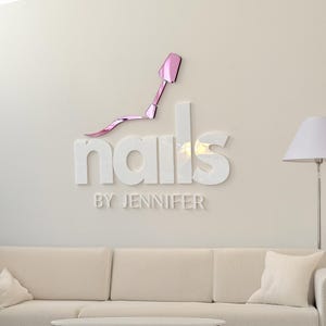 Custom Nail Salon Wall Sign , Custom Acrylic Business Sign With 3D ...