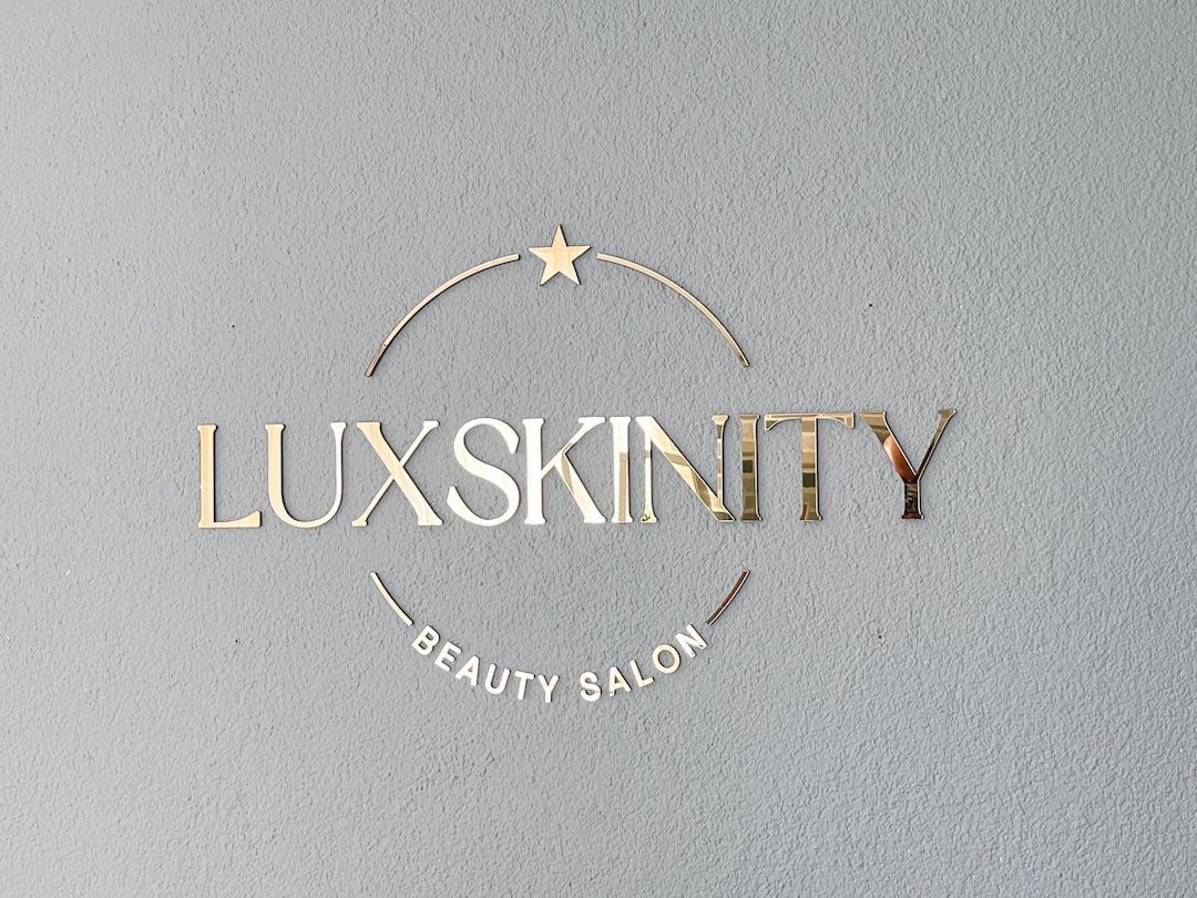 Large Wall Sign for Beauty Salon, Custom Acrylic Entryway Sign ...