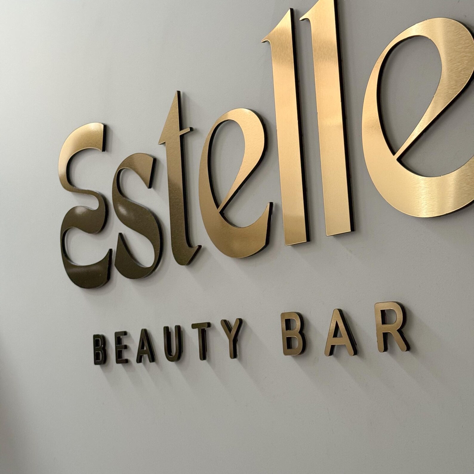 Brushed Gold Letters for Wall, Acrylic Large Salon Sign, Easy to ...