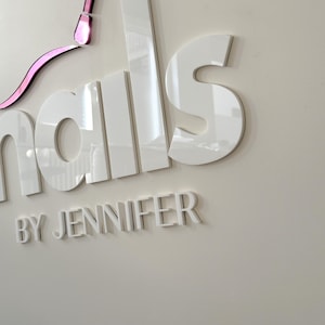 Custom Nail Salon Wall Sign , Custom Acrylic Business Sign With 3D ...