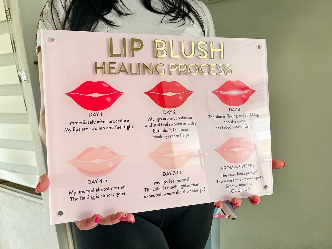 Lip Blush Healing Process Acrylic Sign, Step by Step Guide - Etsy