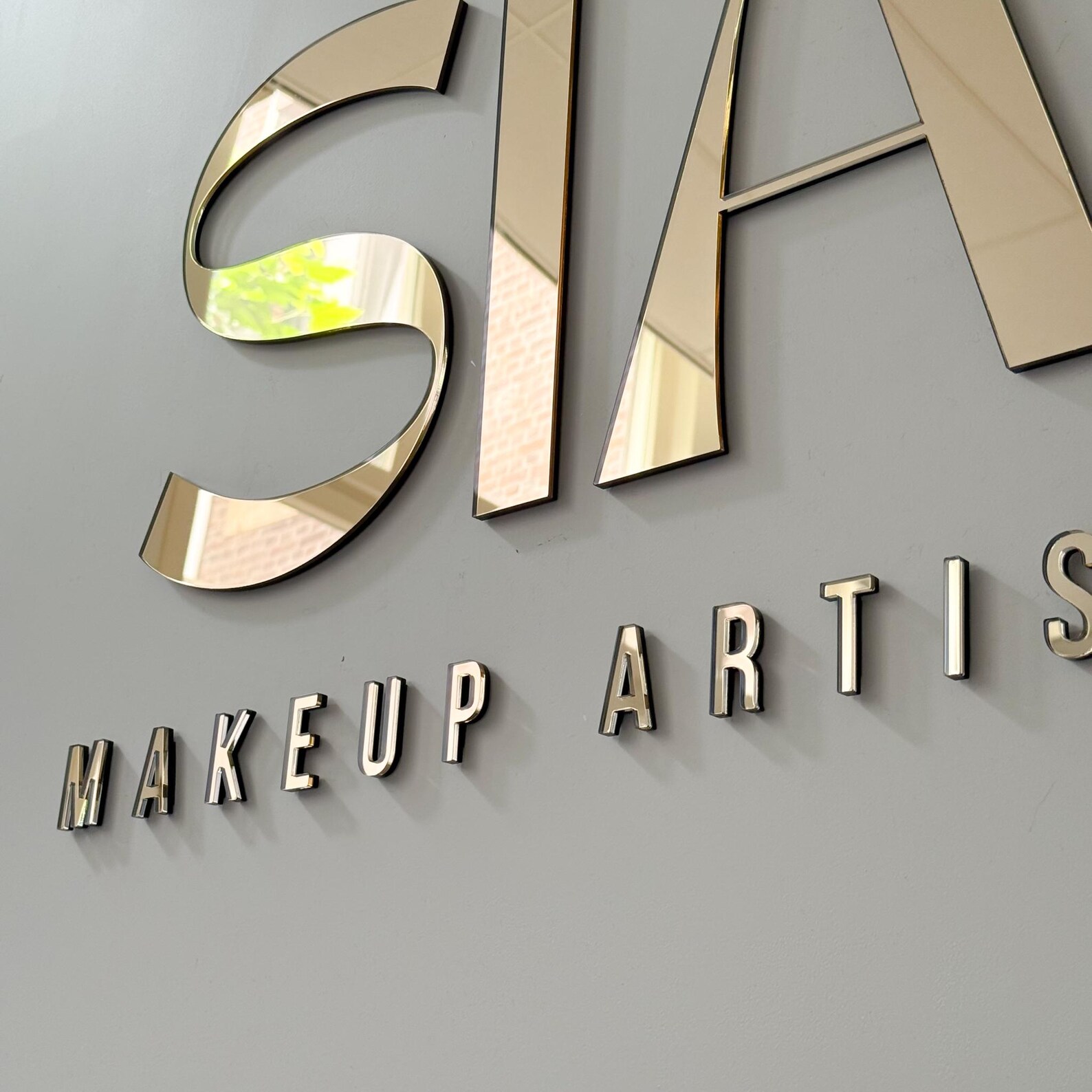 Custom Acrylic Mirror Sign for Salons, Studios & Spas – Elegant 3D Logo ...