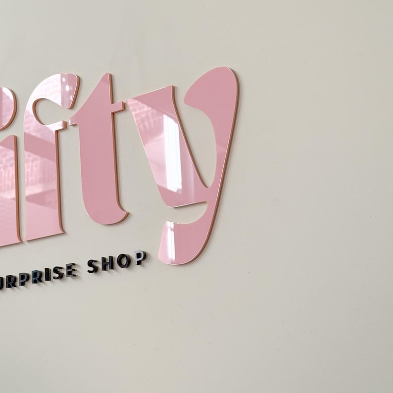 Pastel Pink 3D Acrylic Wall Sign: Custom Logo Decor for Salons. - Etsy